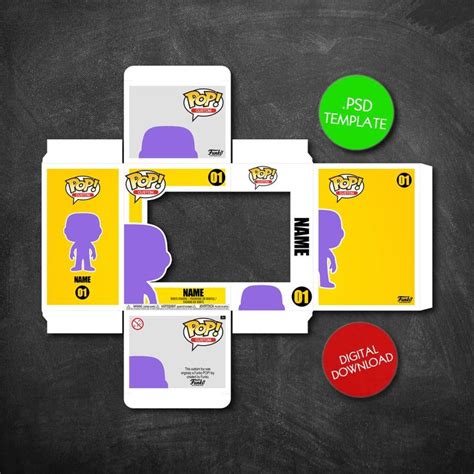 Digital POP Box Template Photoshop Files For Creating A POP Custom Box Etsy Custom Funko