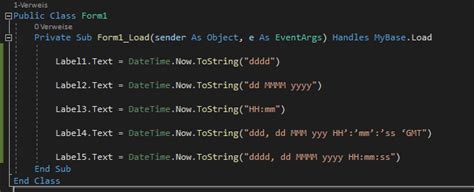 DateTime Formatieren In VB NET Datum Zeit Itnator Net