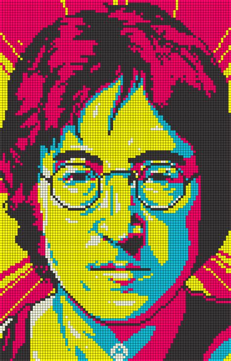 John Lennon Cross Stitch Pixel Art Cross Stitch Art