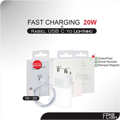 Jual Charger W Watt Cable Lightning Adaptor Usb C Adapter Kabel Fast Charging Original
