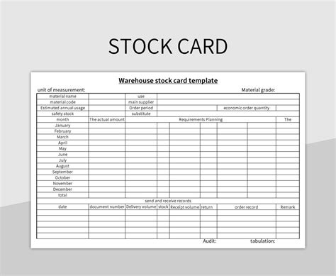Free Stock Card Templates For Google Sheets And Microsoft Excel