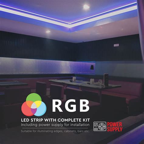 Vtac Led Rgb Strip Light Kit 5 Meters With Power Adaptor And Ir Controller