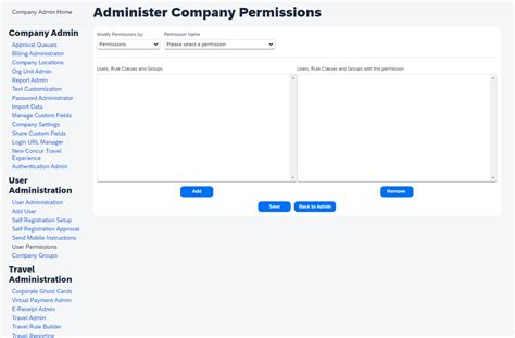 administer company permissions sap concur community