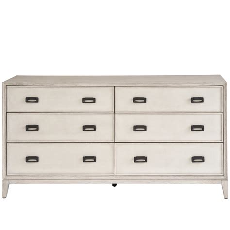 Universal Coalesce Estelle Six Drawer Dresser In Gray Oak Wood Bush