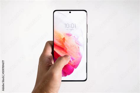 Penang Malaysia Mar Hand Holing The Latest Samsung Galaxy S Ultra G Phantom