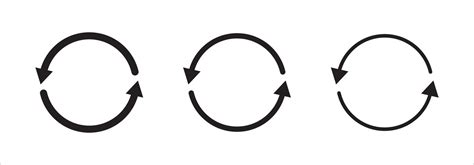 Reload Button Icon Set Sync Arrow Signs Circular Vector Image