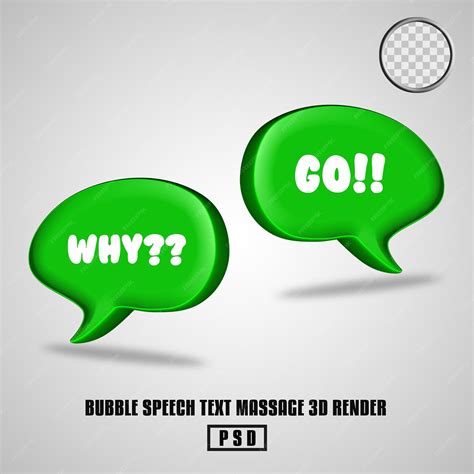Premium Psd 3d Render Bubble Speech Short Text Masagge