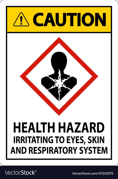 Caution Health Hazard Ghs Sign On White Background