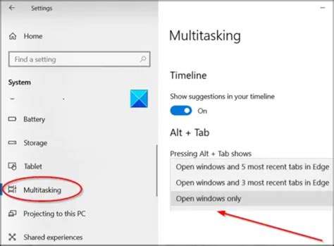 Do Not Display Edge Tabs In Alt Tab In Windows