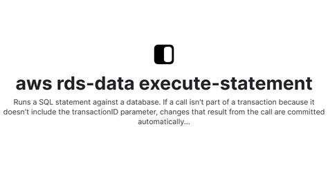 Aws Rds Data Execute Statement Fig
