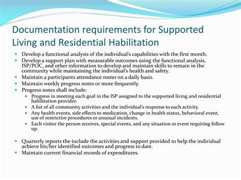 Ppt Comprehensive Documentation Requirements For Habilitation Services Powerpoint Presentation