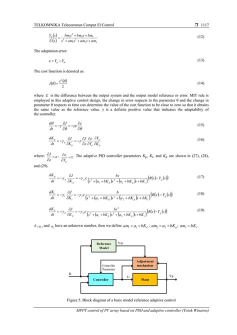 Mppt Control Of Pv Array Based On Pso And Adaptive Controller Pdf