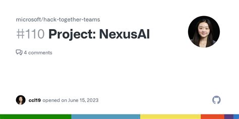 Project Nexusai · Issue 110 · Microsoft Hack Together Teams · Github