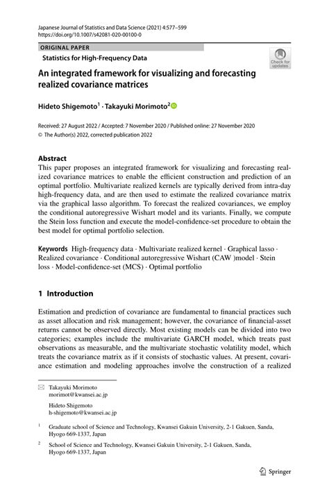 Pdf An Integrated Framework For Visualizing And Forecasting Realized