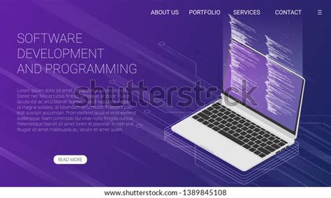 Software Development Programming Program Code On Stock Vector Royalty