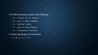 FINITE AUTOMATA PPTX Computing Technology Computing