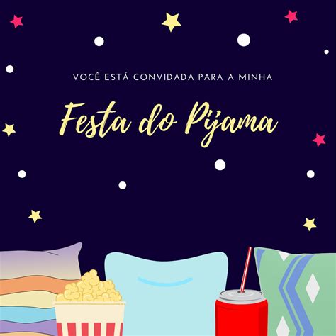 Modelos De Festa Do Pijama Customizáveis E Grátis Canva Mosaico
