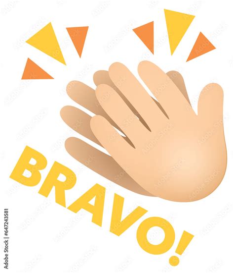 Digital Png Illustration Of Bravo Text And Hands Clapping On
