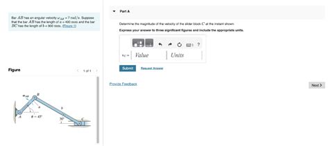 Solved Bar AB has an angular velocity ωAB 7rad s Suppose Chegg com