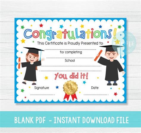 20 Preschool And Kindergarten Graduation Certificates Free Printable