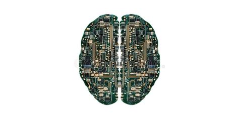 Circuit Board Shaped As Human Brain Symbolizing Artificial Intelligence And Technology