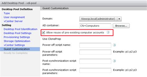 configuring clients for non persistent desktops