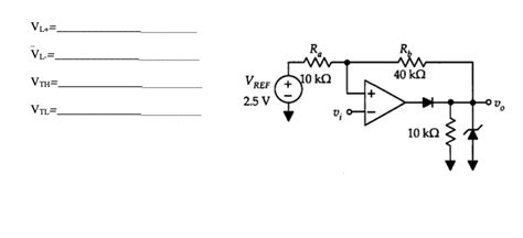 Solved For The Comparator Circuits Shown Below Determine