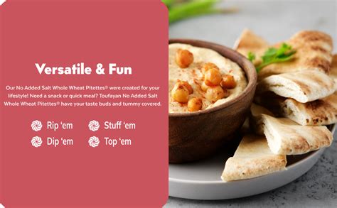 Toufayan No Added Salt Whole Wheat Pitettes Pita Bread Low Sodium Vegan 3 Pack