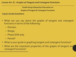 Graphs Of Tangent And Cotangent Function PPTX
