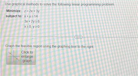 Solved Use Graphical Methods To Solve The Following Linear