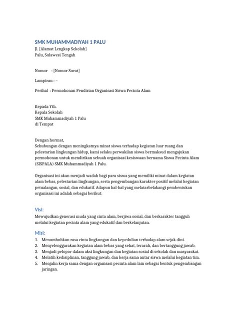 Permohonan Pendirian Sispala Pdf