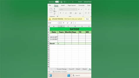 Datedif Function Youtube