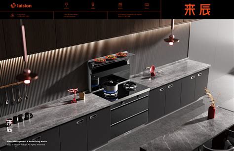 厨电渲染『迅达集成燃气灶蒸烤一体燃气灶』三维场景来辰传媒原创作品
