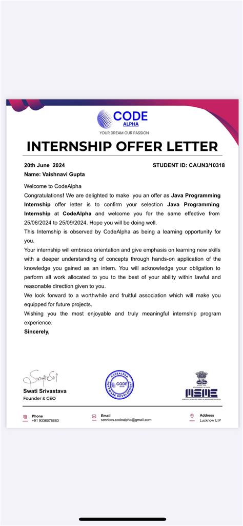 Vaishnavi Gupta On Linkedin Codealpha Codealphainternship