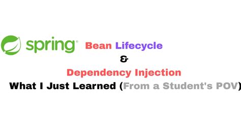 🌿 Spring Bean Lifecycle And Dependency Injection — What I Just Learned