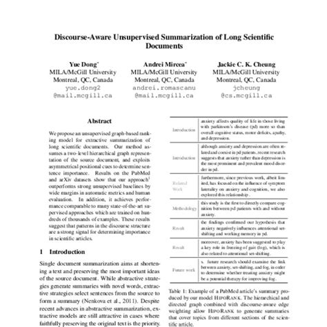 Discourse Aware Unsupervised Summarization For Long Scientific Documents Acl Anthology
