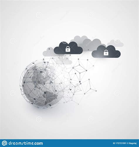 Cloud Computing And Global Networking Design Concept With Earth Globe