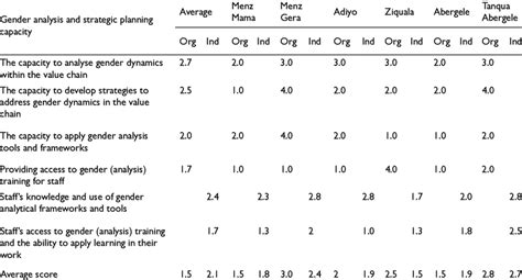 Gender Analysis And Strategic Planning Capacity Of Development Partners Download Scientific