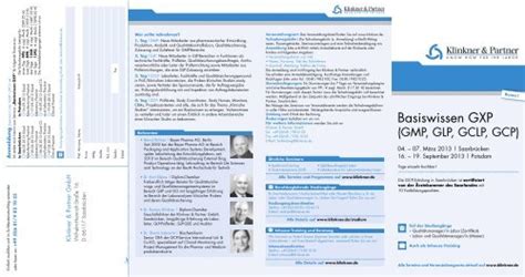 Basiswissen Gxp Gmp Glp Gclp Gcp Klinkner And Partner Gmbh