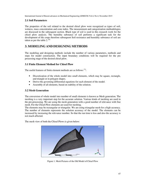 Parametric Design Analysis And Fea Simulation Of A Chisel Plow For An Agriculture Use Pdf