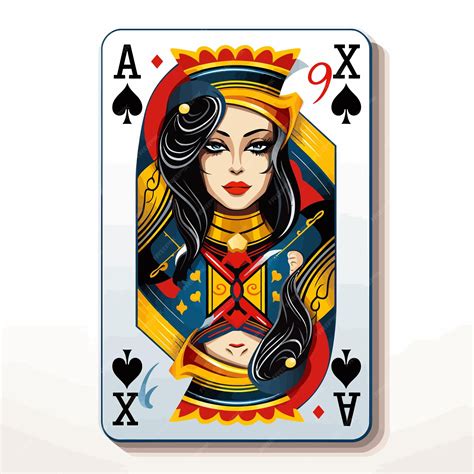 Premium Vector Queen Playing Card