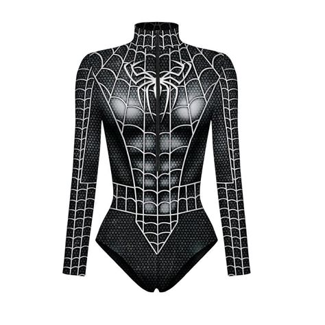 New Superhero Cosplay Sexy Spiderman Costume Bodysuit Halloween
