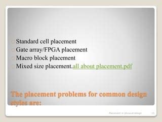 Placement In VLSI Design PPTX