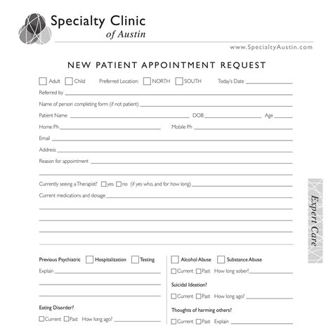 Printable Intake Forms