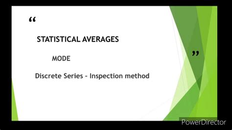 Mode Discrete Series Inspection Method Youtube
