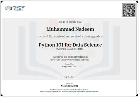 Muhammad Nadeem On Linkedin Here Is My Certificate Of Python For Data Science From Ibm