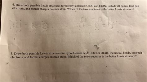 Solved 4 Draw Both Possible Lewis Structures For Nitrosyl
