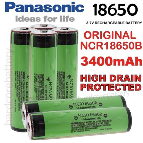 Original Panasonic Ncr B Mah Li Ion Lithium V Rechargeable Battery Button Top