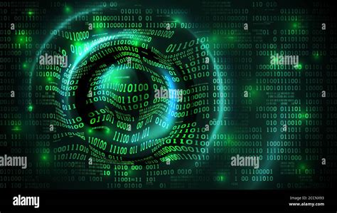 abstract data array matrix cyberspace with digits futuristic background with binary code and
