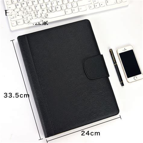 A4 Pu Leather Hasp Lock Business Manager File Fold Vicedeal